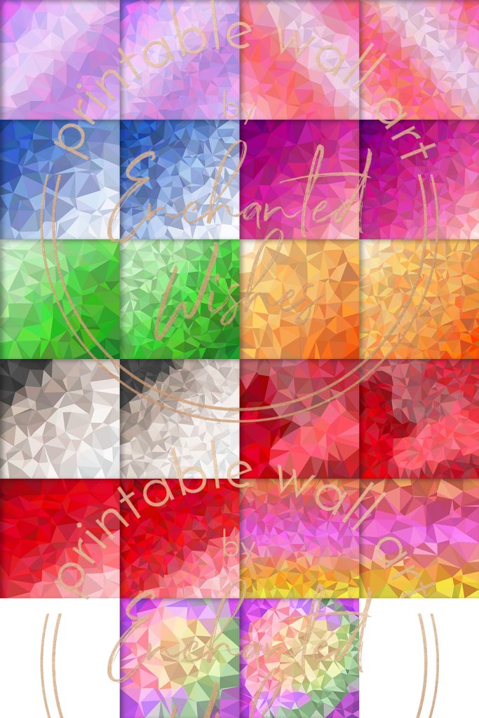 150 Abstract Low Poly Backgrounds Triangle Patterns Digital Paper ...