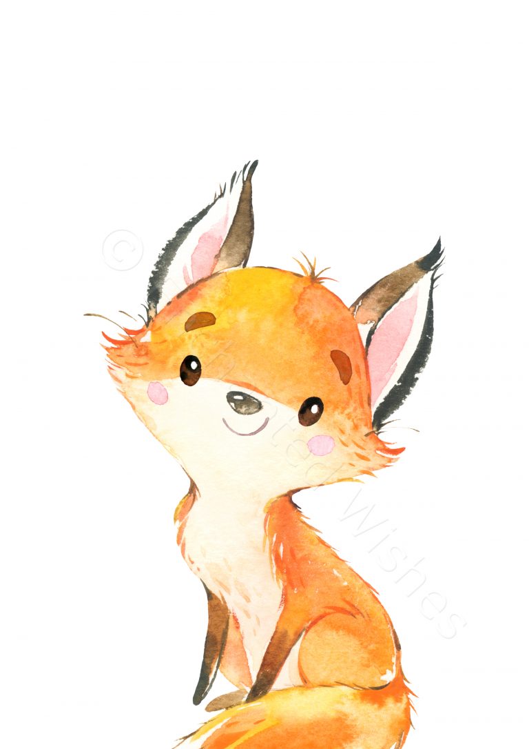 Cute Fox Nursery Print - Wall Art Printable Prints