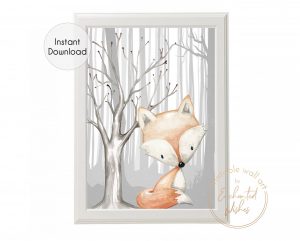 Forest Animal Woodland Prints Set of 6 - Wall Art Printable Prints