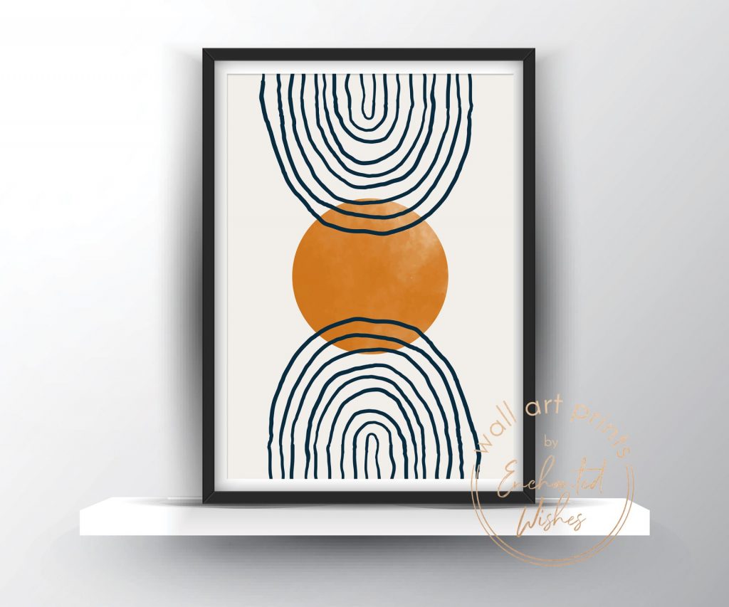 Mid Century Modern Rainbow Print - Wall Art Printable or Shipped Print