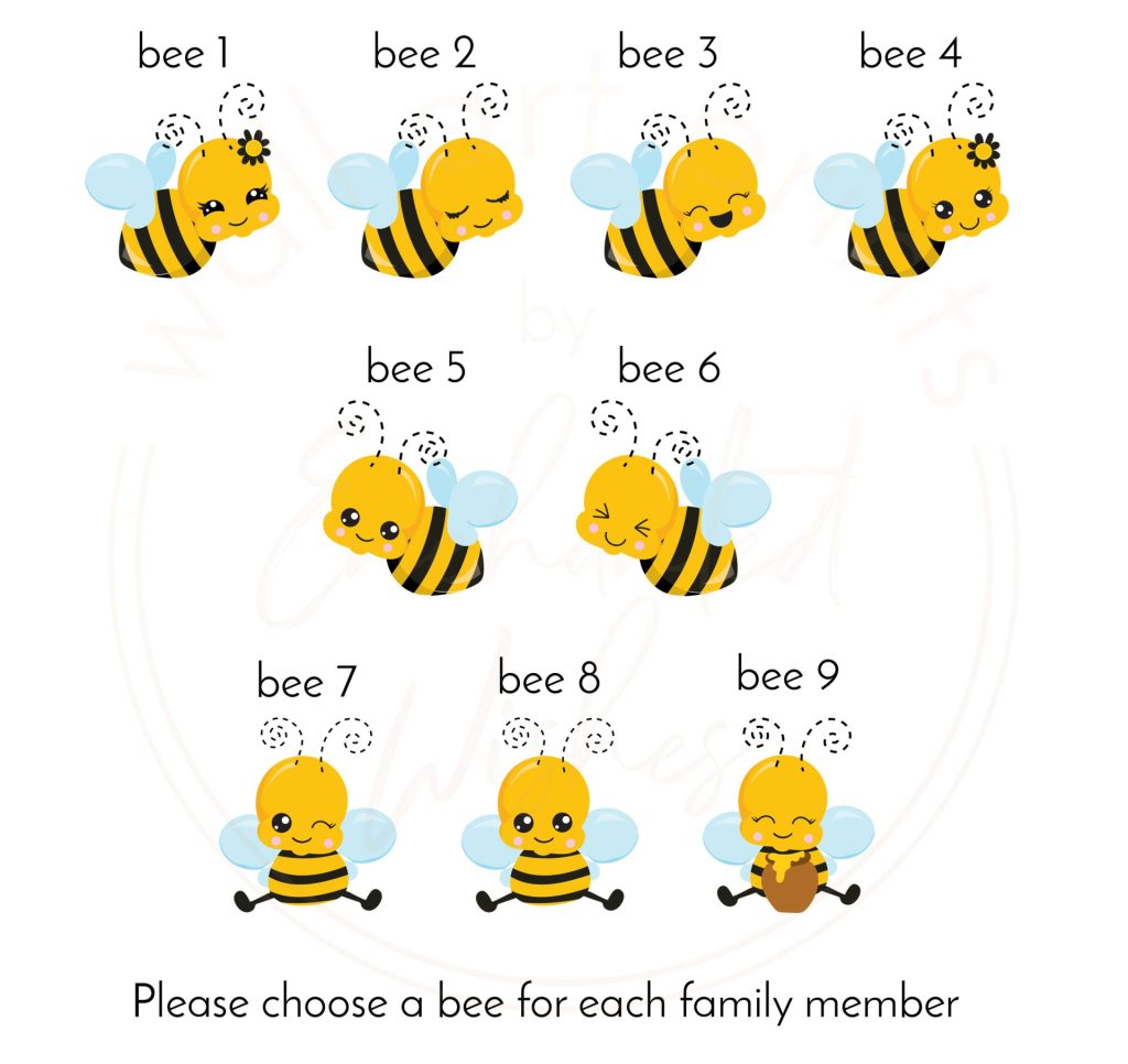 Personalized Bee Family Print - Custom Wall Art