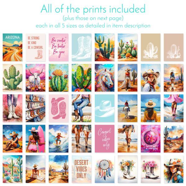 Cowgirl Prints Bundle of 75 Printables - Poster Wall Art