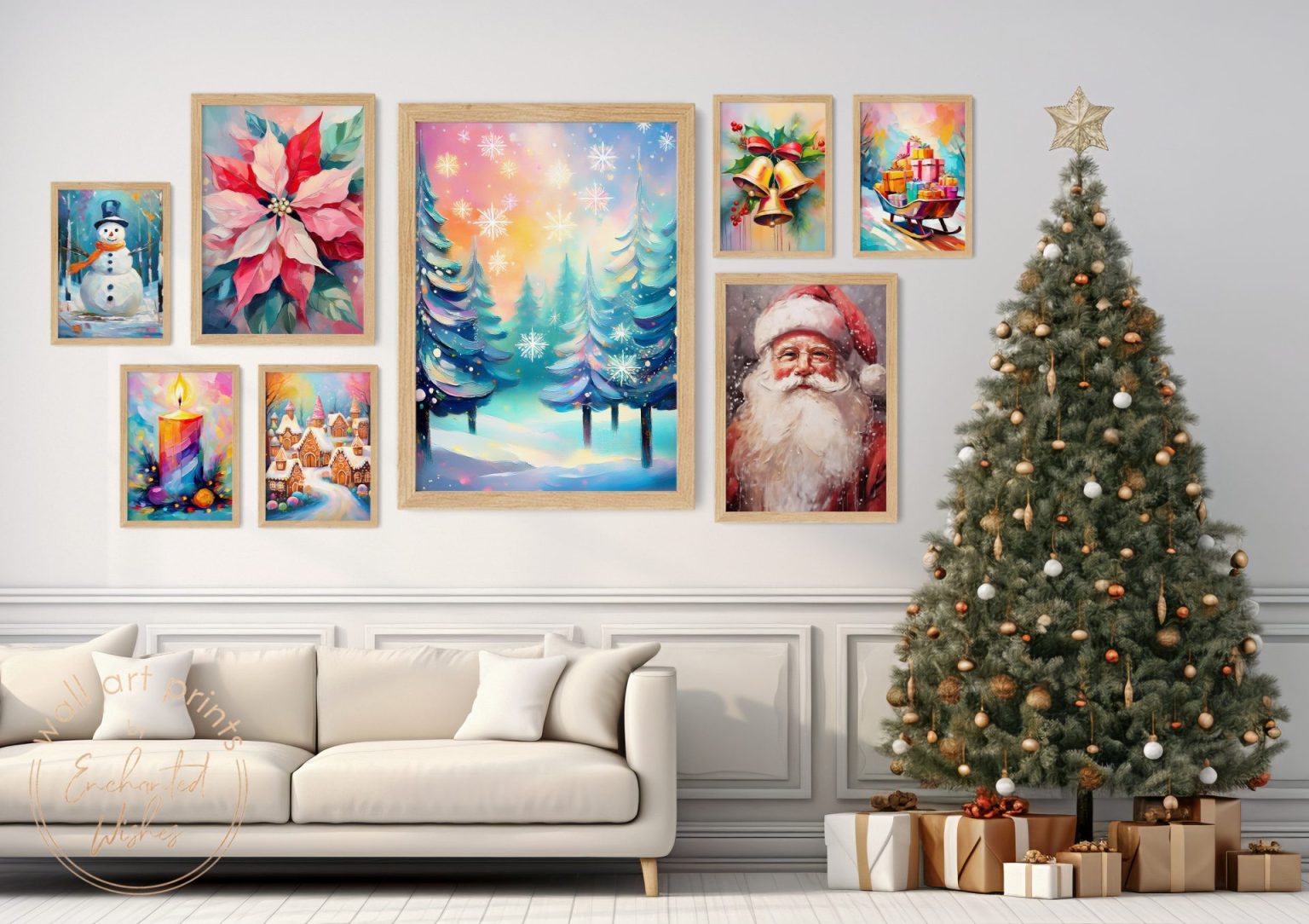 Modern Christmas Print Bundle 18 Printables - Poster Wall Art